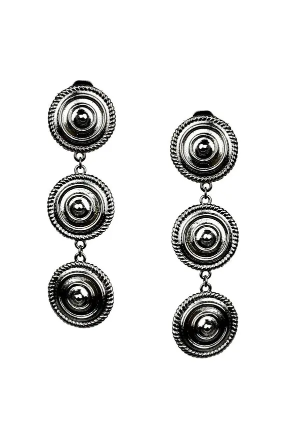 JAREDJAMIN Minerva Rhodium-plated Clip Earrings - Black