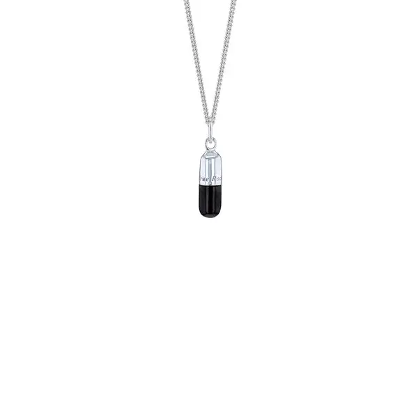 TRUE ROCKS Mini Pill Pendant - Silver/black