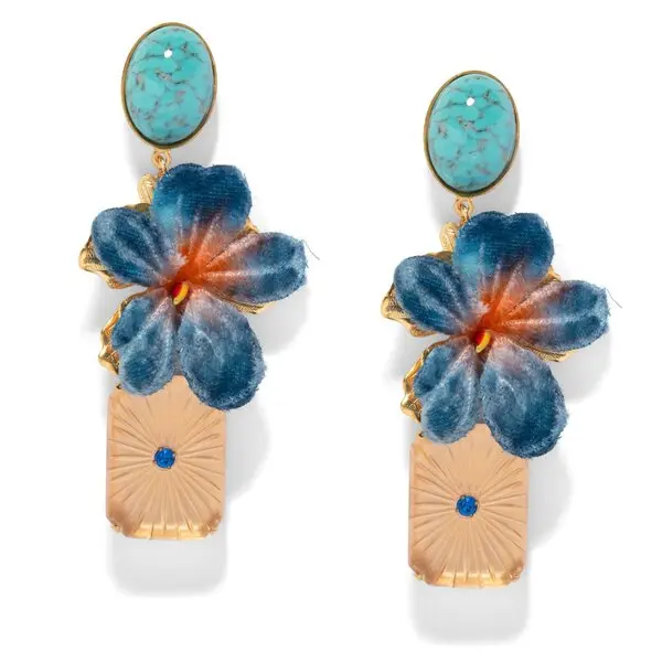 THE PINK REEF Ruby Dangle Earrings - Blue