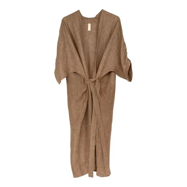 GOOD TIDINGS STYLE Sanctuary Handmade Linen Kimono - Brown