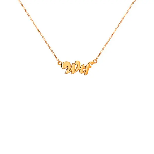 TRUE ROCKS 18kt -plated Wtf Necklace - Rose Gold