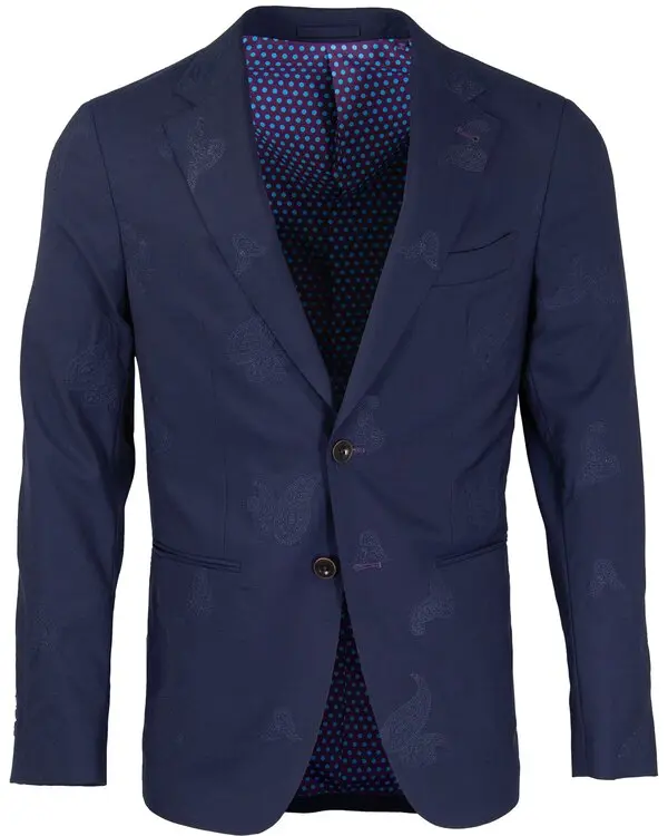 LORDS OF HARLECH Jaques Wool Blazer - Blue