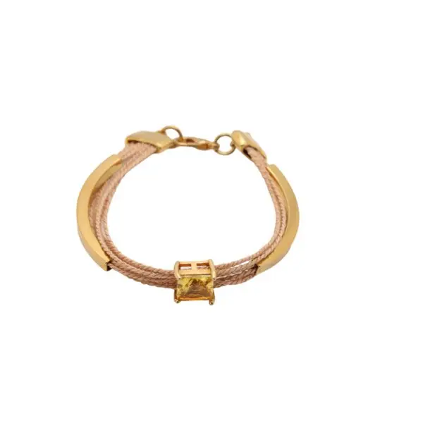 NART NATURE MAKING ART Buriti Bracelet With Emerald - Gold/yellow