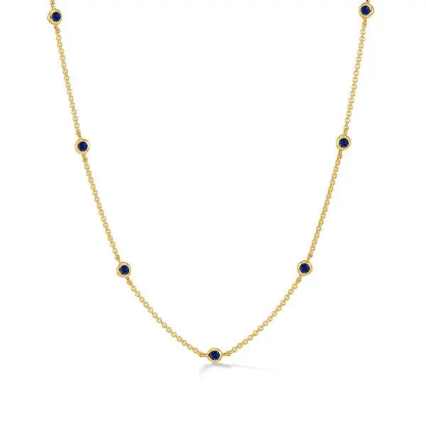 DOWER & HALL Sapphire Vermeil Chain Necklace - Gold