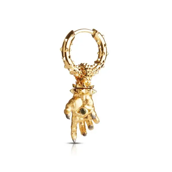 KASUN Hand Of The Protector Tourmaline Vermeil Earrings - Gold
