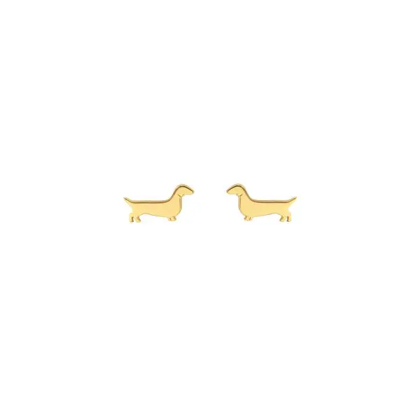 Kris Nations Dachshund Stud Earrings - Gold