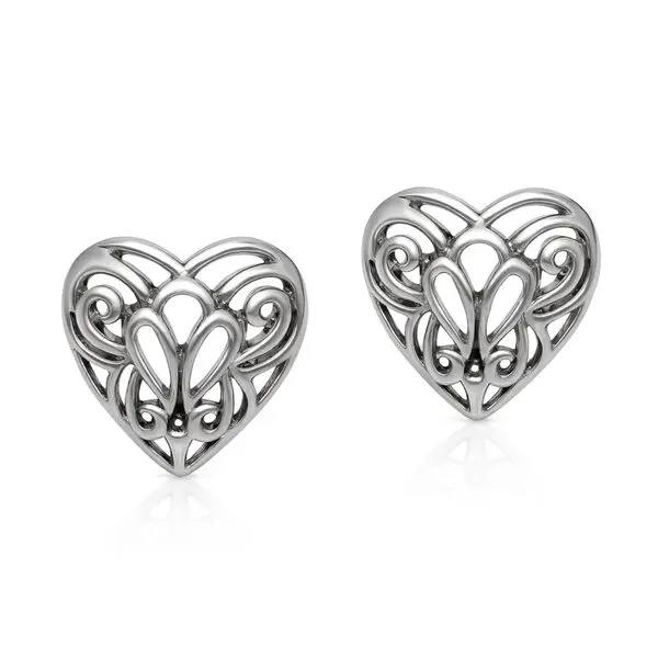 UNALOE Sterling Heart Stud Earrings - Silver