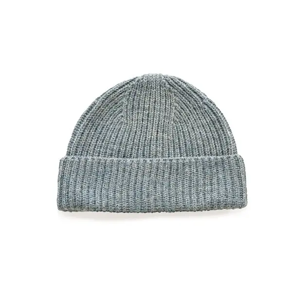 OUBAS British Wool Beanie - Blue/grey