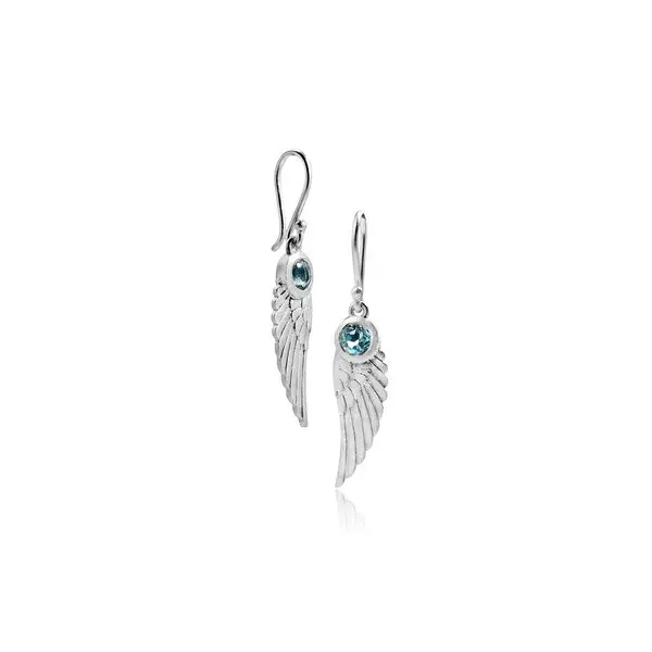 MOON LONDON Angel Wing Blue Topaz Sterling Earrings - Silver
