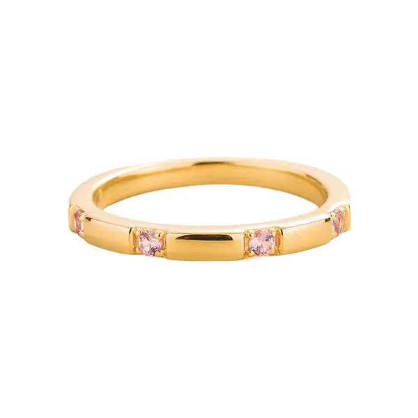 JUVETTI  Balans Ring With Pink Sapphire In Gold Vermeil - Pink/gold