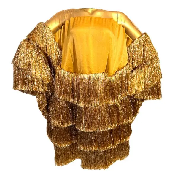JULIA CLANCEY Backless Fringe Dress - Gold