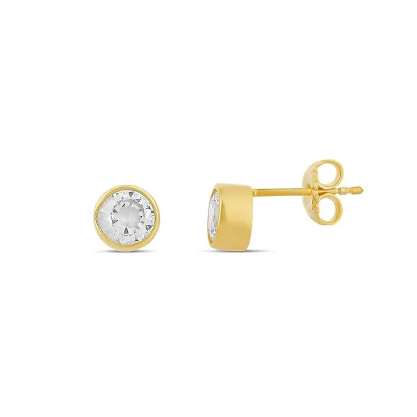SHYMI Fancy Shape Bezel Set Stud Earrings - Gold