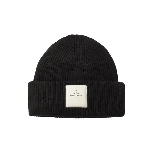 SAINT ONE CO. Mmxxv Rib Knit Beanie - Black