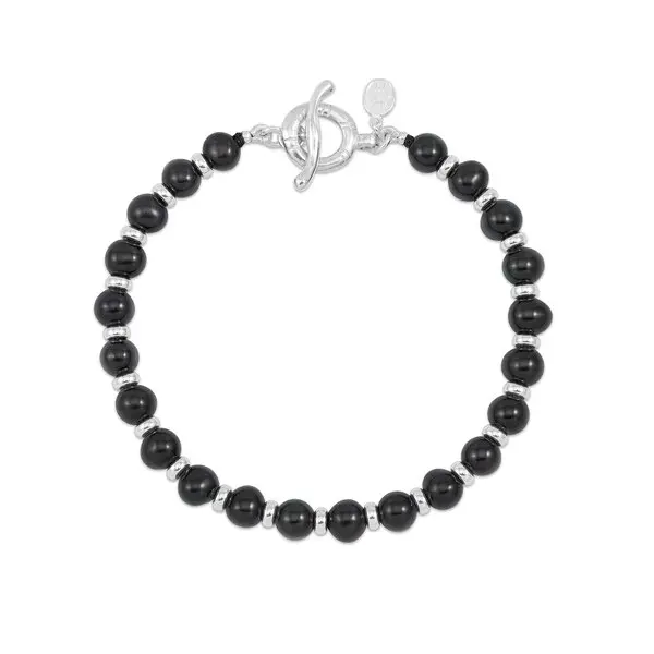 DOWER & HALL Luna Pearl™ Halo Necklace In Sterling Silver - Black