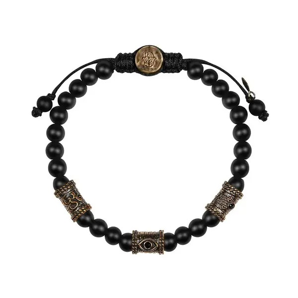 KARMA AND LUCK Highest Frequency Triple Protection Matte Onyx Bracelet - Black