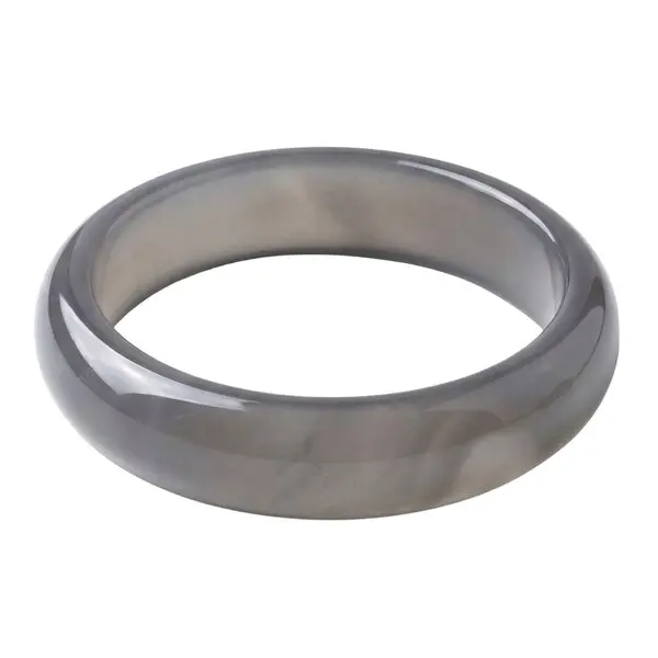 SEREE Chalcedony Stone Bangle - Grey/purple
