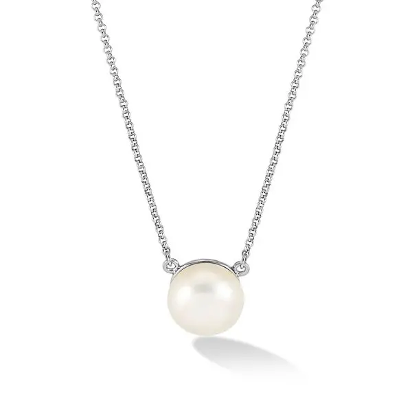DOWER & HALL White Freshwater Pearl Pendant - Silver