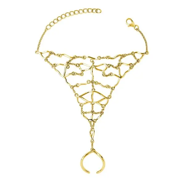 LUCY QUARTERMAINE Elements Hand Chain In Vermeil - Gold