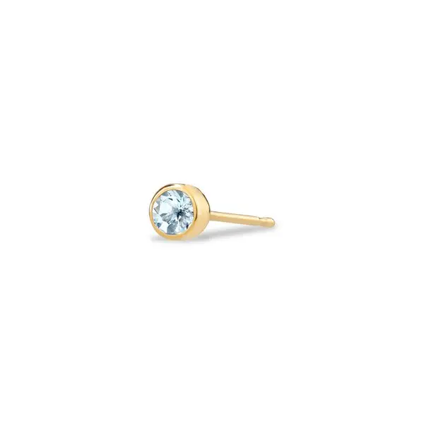 Maya Brenner Designs Single Stud Earring With Aquamarine - Gold