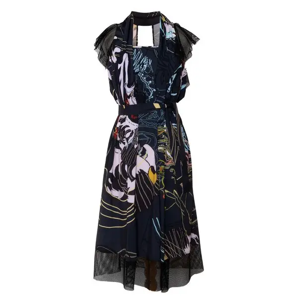 ARTISTA Name Bath Berry Printed Midi Dress - Black