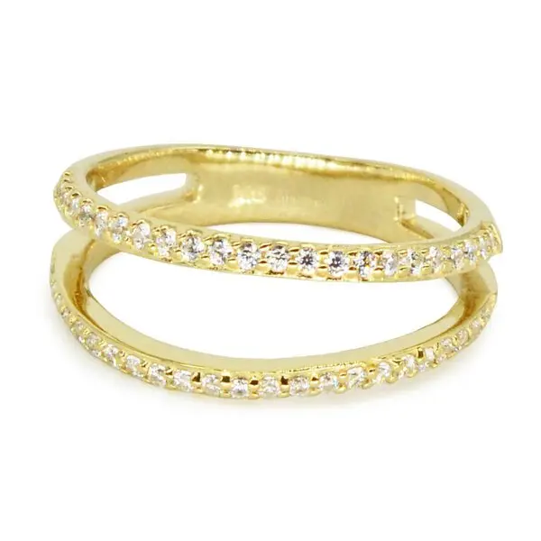 KAMARIA Double Band Pave Ring - Gold