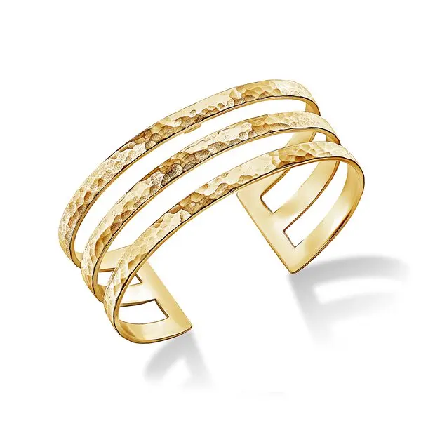 DOWER & HALL Triple Bar Nomad Cuff - Gold