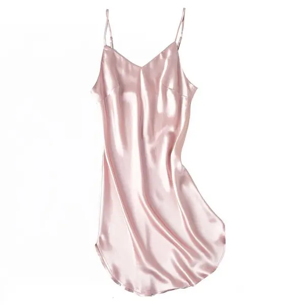 SOFT STROKES SILK Pure Silk Slip Dress - Rose Gold