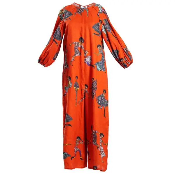 A.NTY STORY Lady Anele Printed Jumpsuit - Red