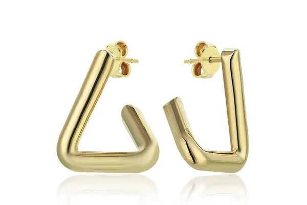 REIS JEWELLERY 14k Yellow Gold Delta Earrings - Gold/yellow