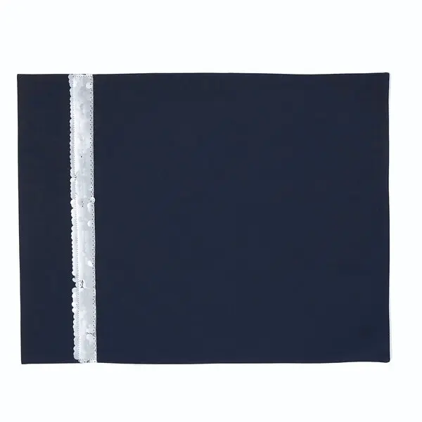 KM HOME COLLECTION Silver Sequins Linen Placemat Set Of 2 - Gray