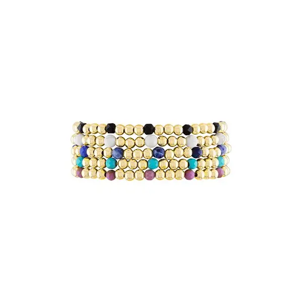 OLIVIA LE 14k Gold Filled Gemstone Bracelet Set - Yellow