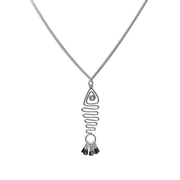 FV JEWELLERY Fish Pendant Necklace - Silver