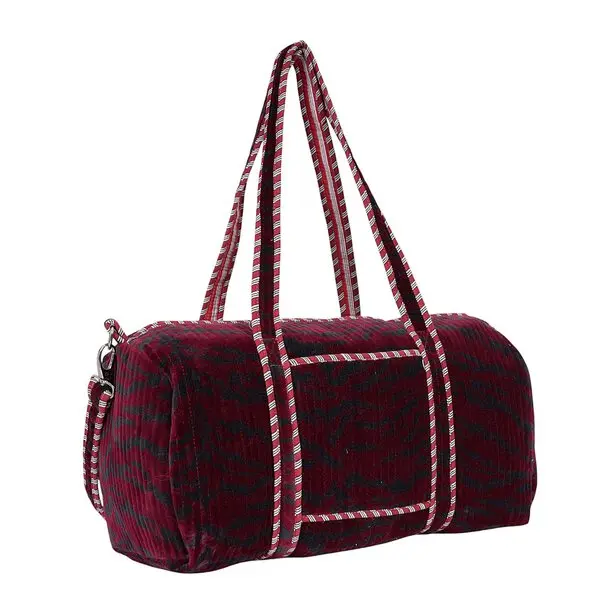 CYC Velvet Tiger Weekender Bag - Red/black