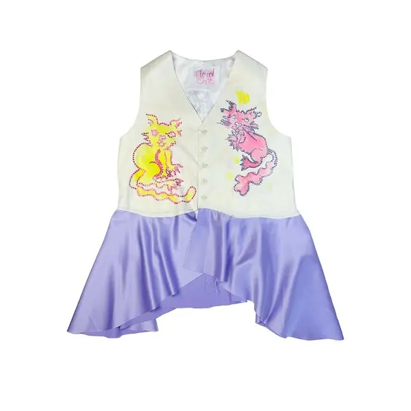 ACID CAT Upcycled Kitty Vest Top Dress - Purple