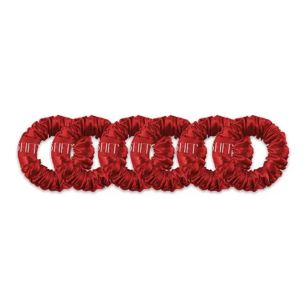 6FIFTYTWO® Mini Silk Scrunchies - Red