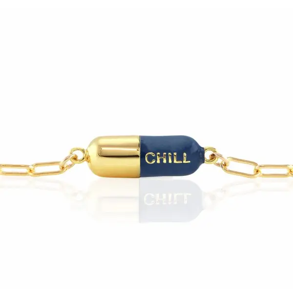 Kris Nations Chill Pill Charm Bracelet - Gold/blue