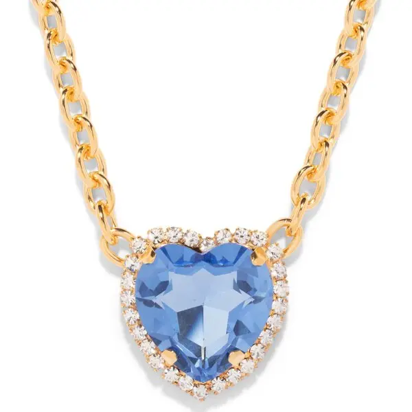THE PINK REEF Sapphire Heart Necklace - Blue