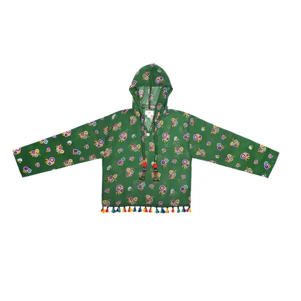 COLLECTED XX Floral Printed Summer Hoodie - Green