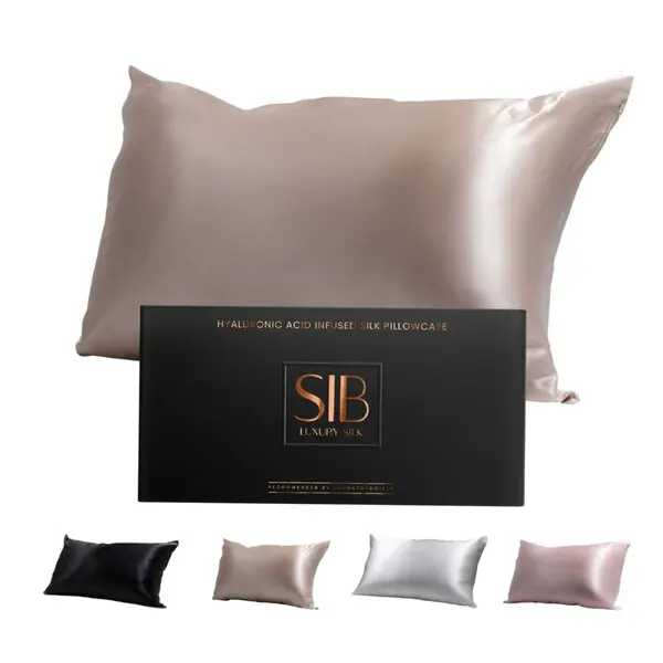 SIB SILK Neutrals Sib® Luxury Silk Pillowcase Pure Silk Infused With Hyaluronic Acid Champagne - White