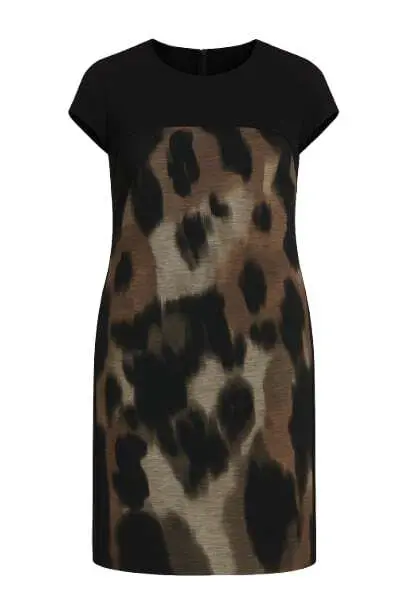 CONQUISTA Abstract Print Sack Dress With Pockets