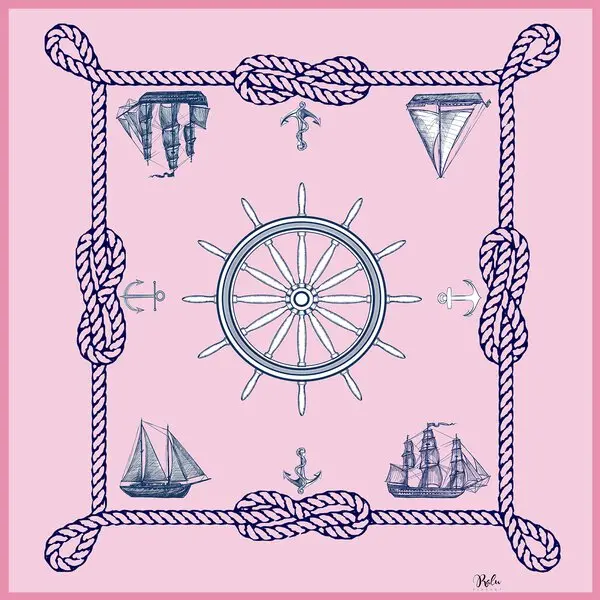 RALUFINEART Silk Neckerchief Nautical Chic - Pink