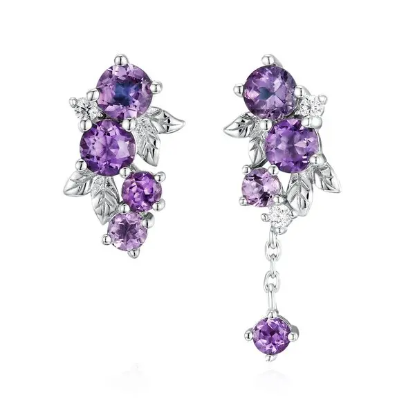 AZURA JEWELRY NEW YORK Vermeil Amethyst Earrings - Silver/purple