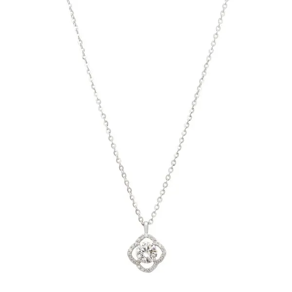 LATELITA Floating Solitaire Moissanite Necklace - White/silver