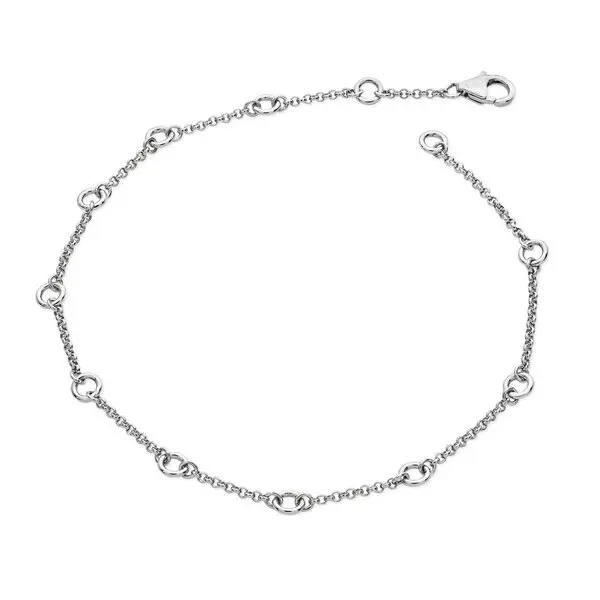 LUCY QUARTERMAINE Solid Sterling Circle Anklet - Silver