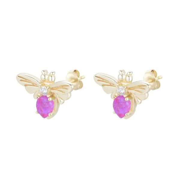 KAMARIA Opal Bee Stud Earrings - Pink