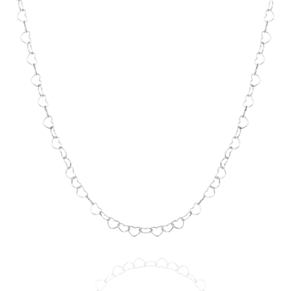 SPERO LONDON Love Heart Chain Necklace - Silver