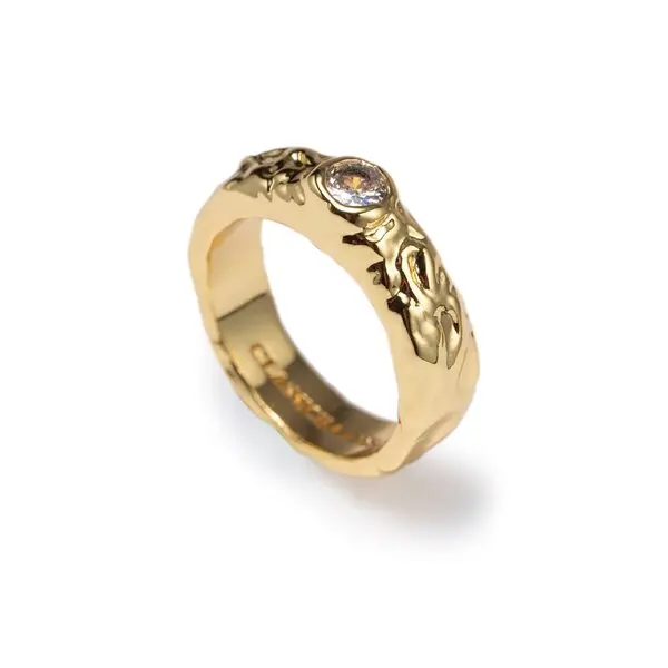 CLASSICHARMS Sylvie Gold Molten Zirconia Stackable Ring - Gold/white