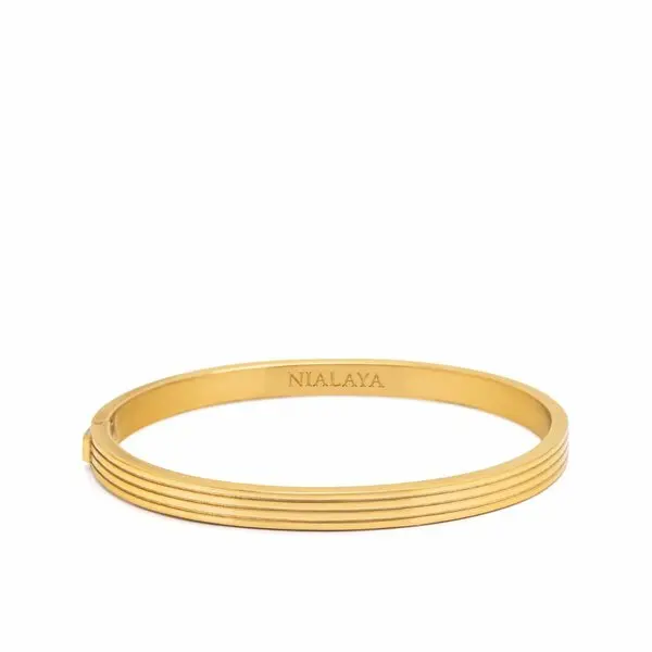 NIALAYA JEWELRY Stainless Steel Gentleman Bangle - Gold