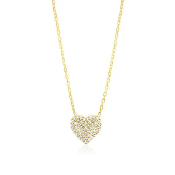 SHYMI Mini Pave Heart Necklace - Gold