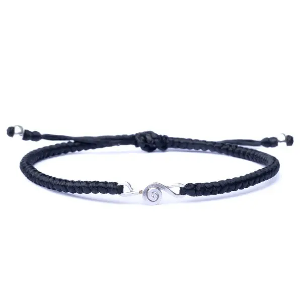 HARBOUR UK BRACELETS Treble Clef Sterling Silver Bracelet - Black